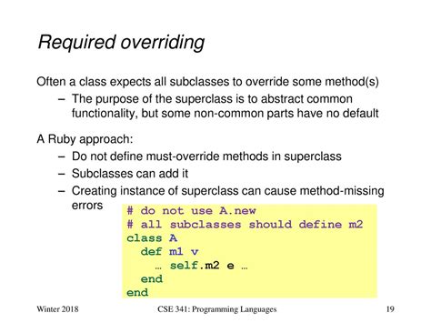 cse341 programming languages lecture 23 multiple inheritance mixins