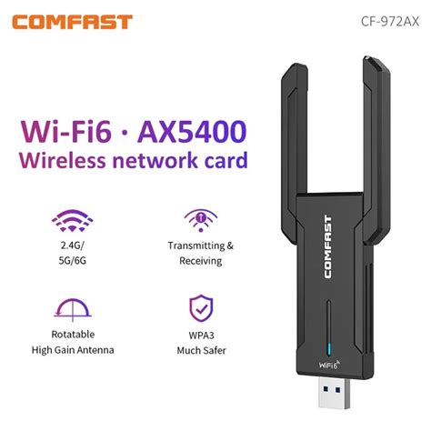 Jual Comfast Wifi 6 Wireless Usb Adapter Tri Band 6g Dongle Cf 972ax