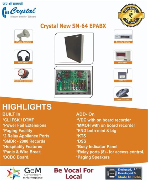 Crystal Sn24 Epabx System For Small Office At ₹ 16800 Nos In Indore Id 12731425573