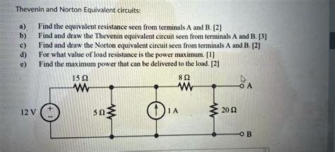Solved Thevenin And Norton Equivalent Circuits Find The Equivalent Resistance Seen From
