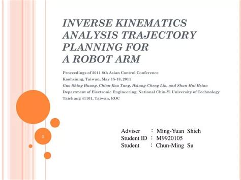 Ppt Inverse Kinematics Analysis Trajectory Planning For A Robot Arm Powerpoint Presentation