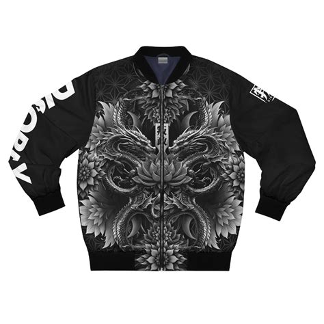 Disobey Mens Bomber Jacket Lotusface 2025 Black Disobeyart