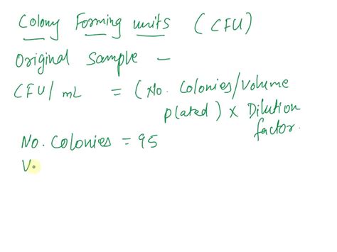 Solved A Viable Plate Has A Count Of 95 Colonies Produced From A 0 125 Ml Of A 10 4 Dilution