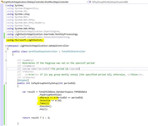 Lightswitch Reference The Microsoftlightswitch To Get Other Linq
