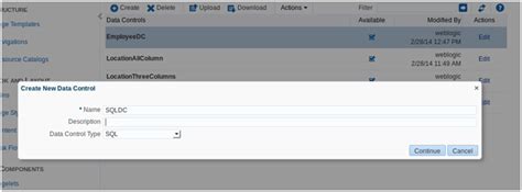 Creating Data Control And Task Flow In Webcenter Portal Builder