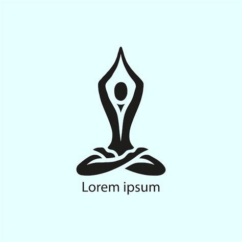 색 배경에 있는 요가 로고 프리미엄 벡터