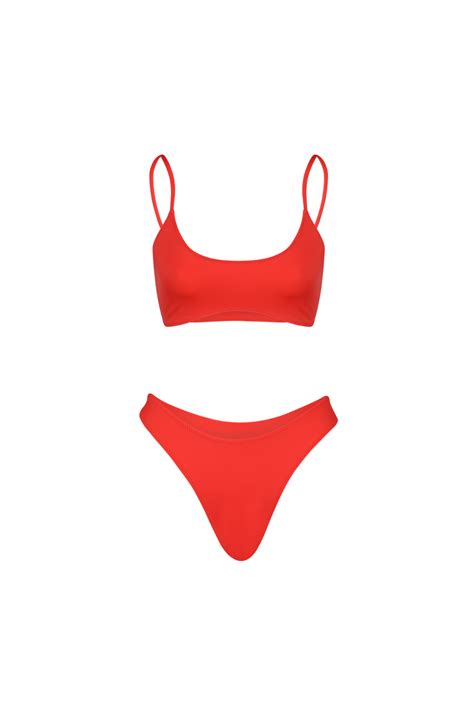 Emma Bikini Set Scarlet Red Bikini Top Bikini Bali Womans Swimwear Dearloe