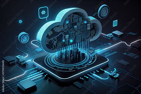 Cloud Computing Technology Concept Cyber Security Smart City And Digital Cloud Data Center