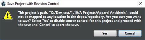 the disable source control and save dialog
