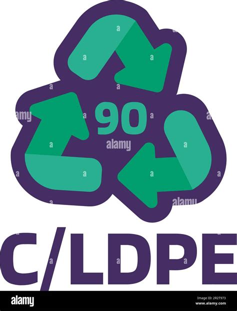 Notice C LDPE Number 90 For Industrial Products Marking Recycle Code