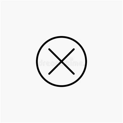 Cross X Line Icon Design Wrong Mark Vector Illustration Black Outline Vector Icons Isolated