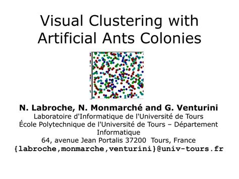 Ppt Visual Clustering With Artificial Ants Colonies Powerpoint