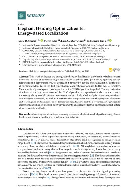 Pdf Elephant Herding Optimization For Energy Based Localization