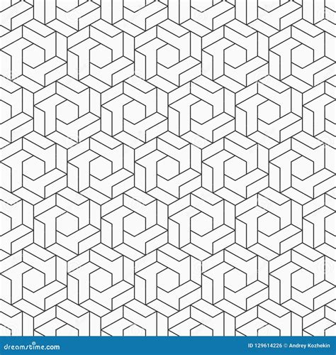 Abstract Seamless Pattern Hexagonal Grid Stock Vector Illustration