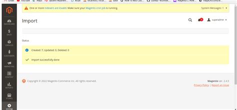 Magento Community Edition Version 245 Import Status Showing Wrong