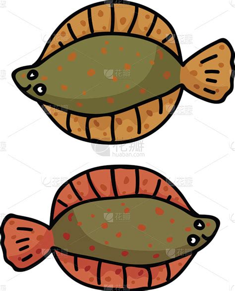 可爱的符号鲽卡通红色海洋生命海产渔业食品图像