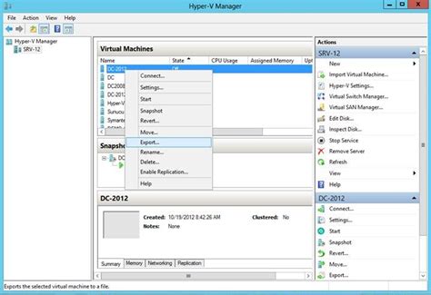 Windows Server 2012 Hyper V Virtual Machine Export And Import