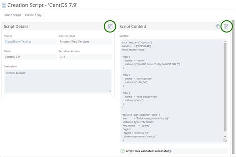 Creation Scripts Cloudshare Support
