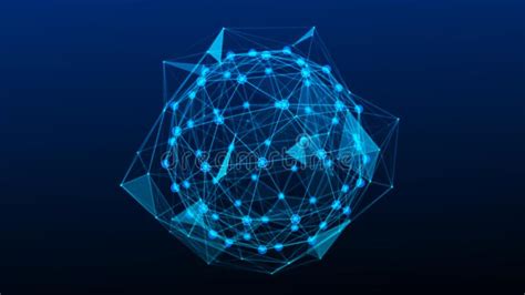 Abstract 3d Sphere Sphere Particles Global Network Connection Futuristic Technology Style