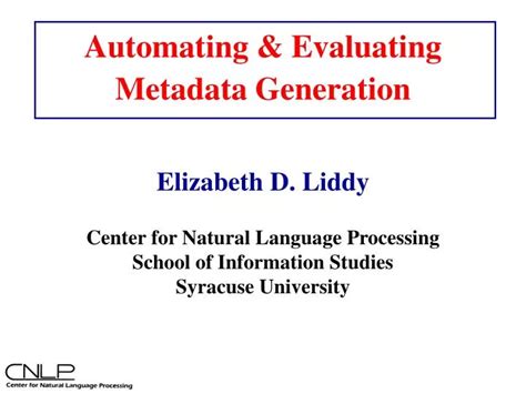 Ppt Automating And Evaluating Metadata Generation Powerpoint Presentation Id5123747
