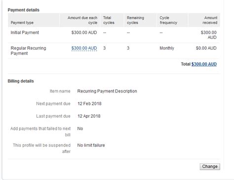 C Capture Initial Amount Of Created Paypal Recurring Payment On