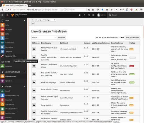 Einrichten Der Typo3 87 Installation Debacher Wiki