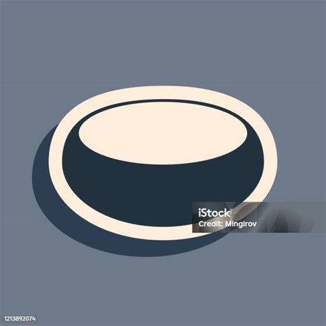 회색 배경에 격리 된 검은 그릇 아이콘입니다 긴 그림자 스타일입니다 벡터 일러스트레이션 건강한 식생활에 대한 스톡 벡터 아트 및 기타 이미지 건강한 식생활 검은색