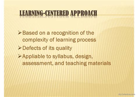 Learning Centered Approach General R English ESL Powerpoints