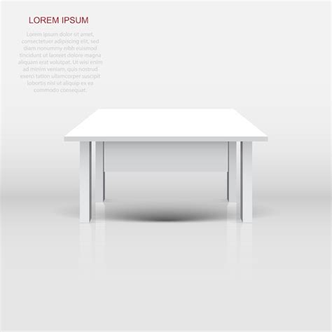 개체 프레 젠 테이 션에 대 한 벡터 3d 테이블 흰색 배경에 고립 된 빈 흰색 상단 테이블 프리미엄 벡터