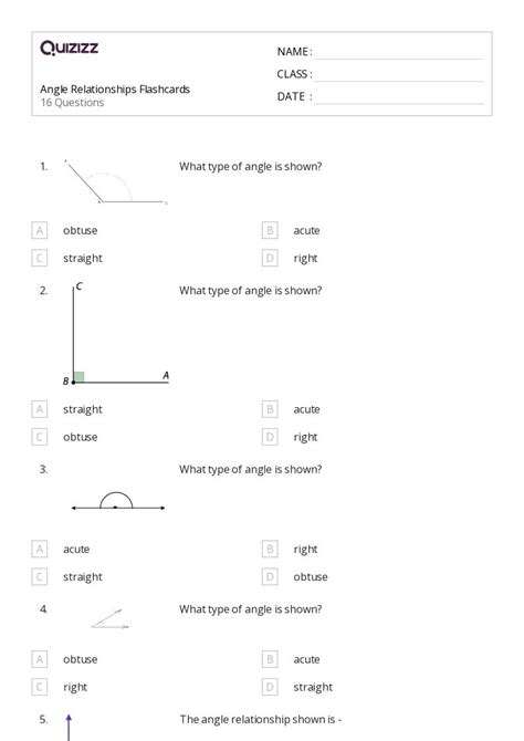 50 Angles Worksheets For 7th Grade On Quizizz Free And Printable