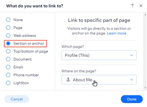 Wix Editor Linking To Anchors On Your Site Help Center