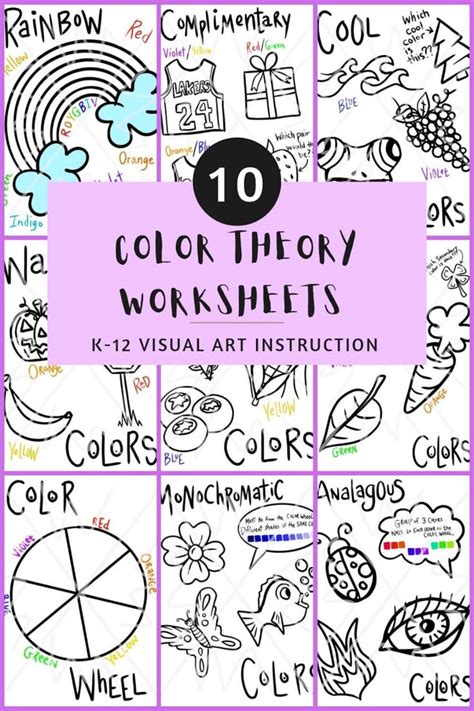 Color Theory Art Worksheet Etsy Color Theory Art Art Lessons