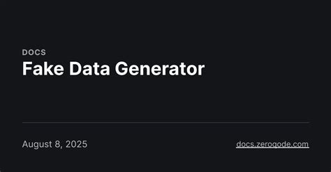 Fake Data Generator