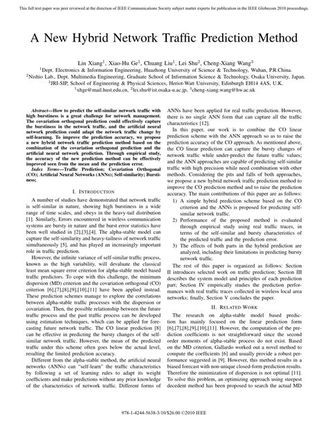 Pdf A New Hybrid Network Traffic Prediction Method