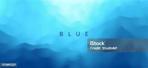 파란색 추상 적 배경입니다 파도와 현실적인 풍경 커버 디자인 템플릿 3d 벡터 그림입니다 0명에 대한 스톡 벡터 아트 및 기타 이미지 Istock