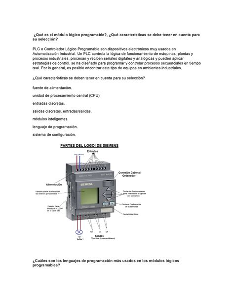Foro Modulo Logico Progrmable ¿qué Es El Módulo Lógico Programable