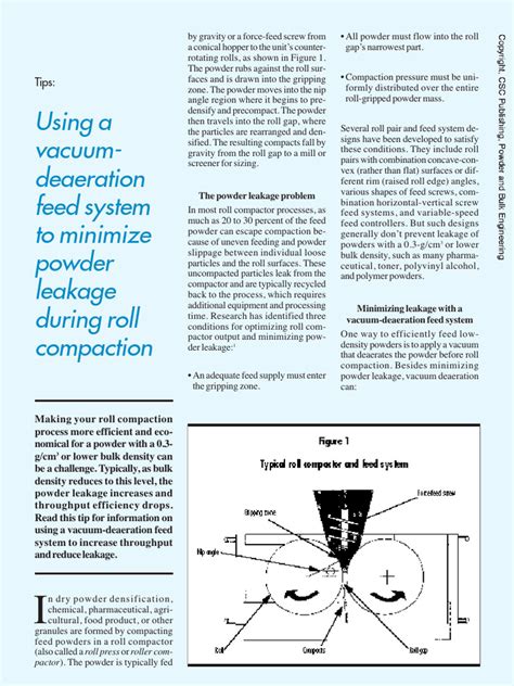 Qy Tips Using A Vacuum Deaeration Feed System To Minimizepowder Leakage During Pdf