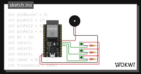 Esp32 Con Buzzer Y 3 Pulsadores Wokwi Esp32 Stm32 Arduino Simulator