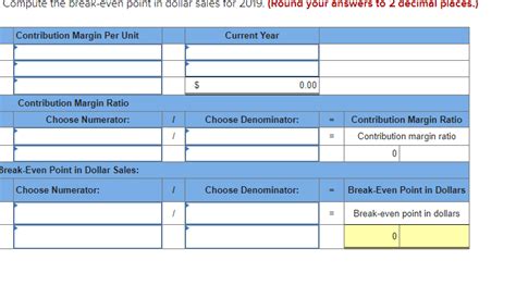 Solved Compute The Predicted Break Even Point In Dollar Chegg