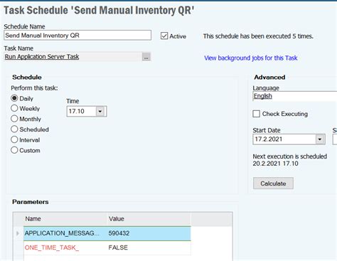 Error When Scheduling Application Server Task For Quick Report Ifs