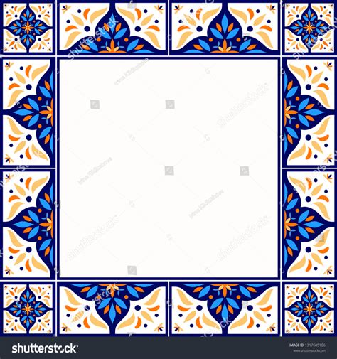 Tile Frame Vector Vintage Border Pattern Stock Vector Royalty Free