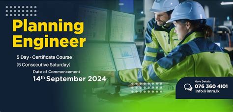 Planning Engineer Certificate Course Galadari Hotel Colombo 14 September 2024 Allevents