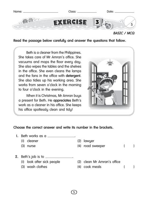 English Comprehension For Primary 1 Comprehension Writing Test Digital Publishing