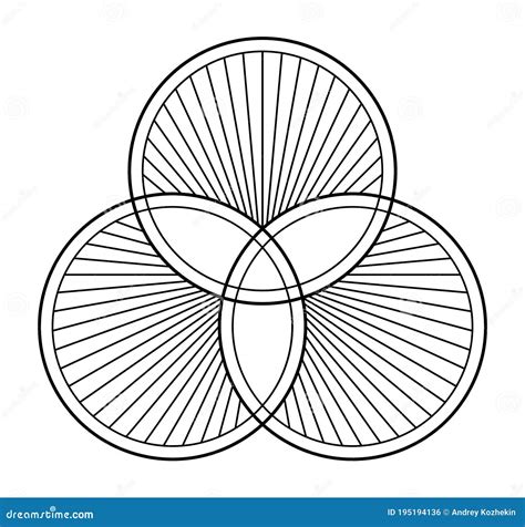 Abstract Geometric Symbol Pattern Of Intersecting And Overlapping Circles Stock Vector