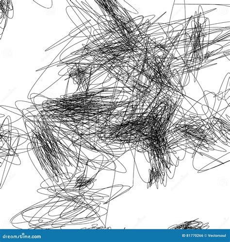 Monochrome Abstract Pattern With Random Curvy Sketchy Scribble Stock Vector Illustration Of