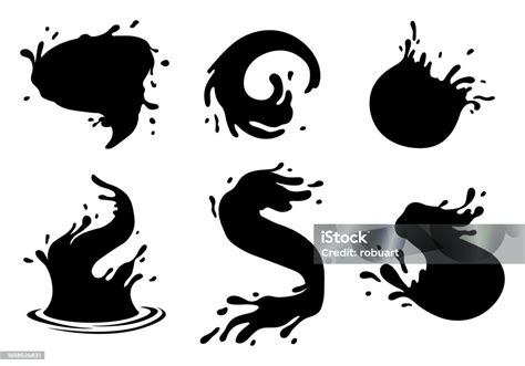 물과 주스 스플래쉬 액체 파도 모양 바다에 대한 찬사 지속적인 춤 물방울 모양 미니멀리스트 표현 0명에 대한 스톡 벡터 아트 및 기타 이미지 Istock