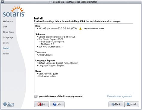 To Complete An Initial Installation Of A Solaris Os On An X86 Laptop Solaris Express Developer