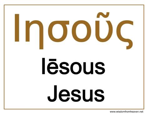 Jesus Name Wisdom From Heaven