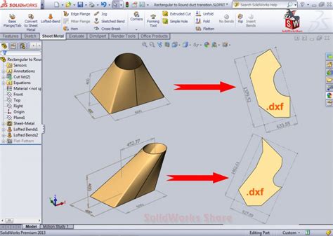 How To Caculate The Flat Form For Rectangular To Round Duct Transition