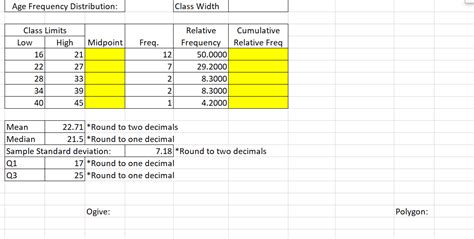 Solved I Need Help Figuring Out The Midpoint And Cumulative